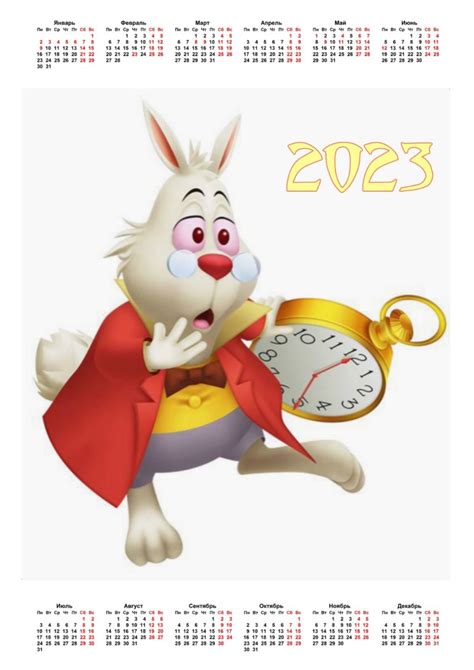 Календари с Кроликами на 2023 год скачать бесплатно