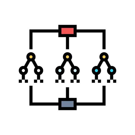 Random Forest Algorithm Color Icon Vector Illustration 39202122 Vector