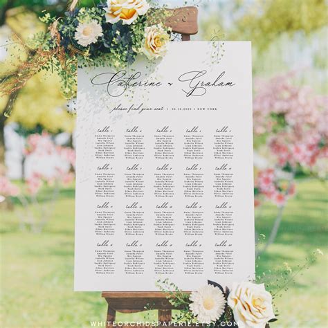 Script Seating Chart Seating Chart Sign Wedding Seating Sign Wedding Seating Chart Seating