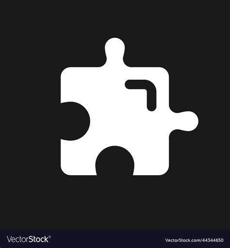 Puzzle Piece Dark Mode Glyph Ui Icon Royalty Free Vector