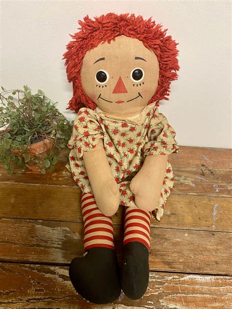 Vintage Raggedy Ann Doll1970s Cloth Soft Stitched Collectible