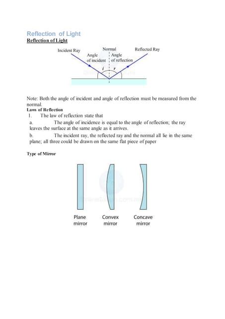 Light Grade 10 Notes Pdf Physics Science