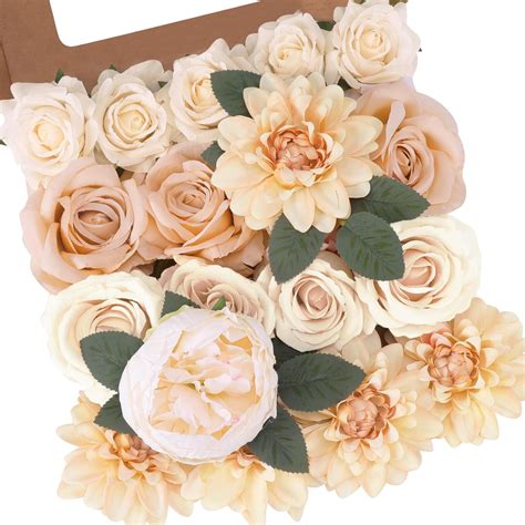 Wedding Bouquets For Bride Bridesmaid White Champagne Artificial Roses