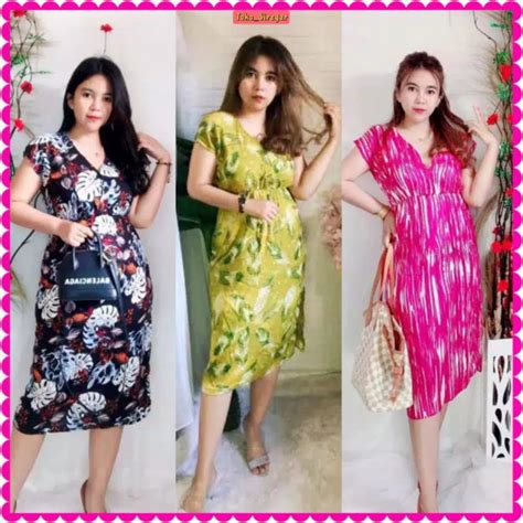 Jual DASTER BATIK DRESS BALI MURAH MANOHARA MOTIF KEKINIAN BAHAN RAYON