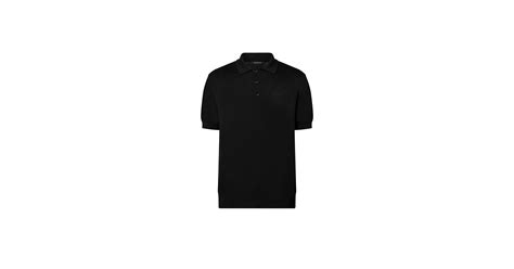 Cashmere And Cotton Blend Short Sleeved Polo Luxury Black Louis Vuitton