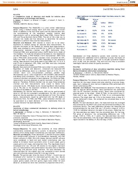 Pdf Po 0780 Dosimetric Verification Of Dose Calculation Algorithm
