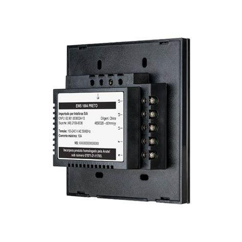 INTERRUPTOR INTELIGENTE IZY SMART WI FI TOUCH 4 TECLAS EWS 1004 PRETO