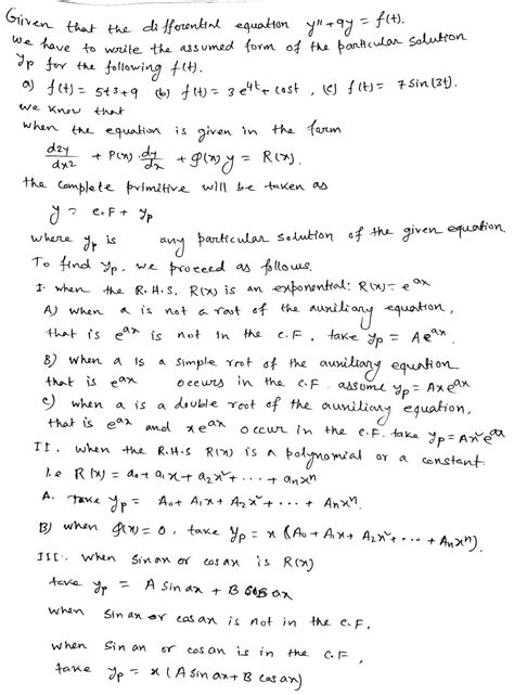 Answered 2 Suppose You Are Solving The Differential Equation Y 9y
