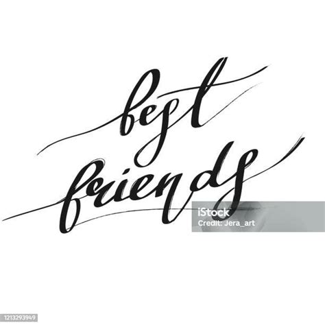 최고의 친구 영감 따옴표 인사말 카드 또는 티셔츠에 대한 글자 슬로건 흰색 배경에 고립 된 필기 서예 스타일 벡터 이미지 Eps 10 1위에 대한 스톡 벡터 아트 및 기타