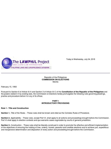 Comelec Rules Pdf Intervention Law Judgment Law