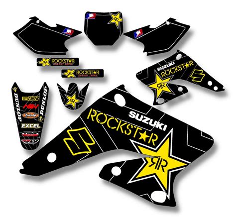 2007 2009 Rmz 250 Rockstar Graphics Kit Decals Suzuki Ebay