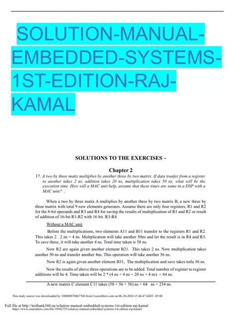Solution Manual Embedded Systems 1st Edition Raj Kamal Econ 232 Stuvia Us