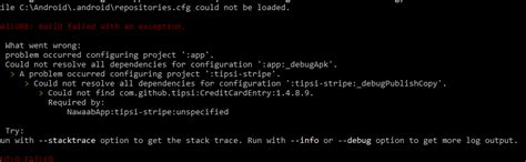 Failed To Build Could Not Load Repositories React Link Unknown Spawn