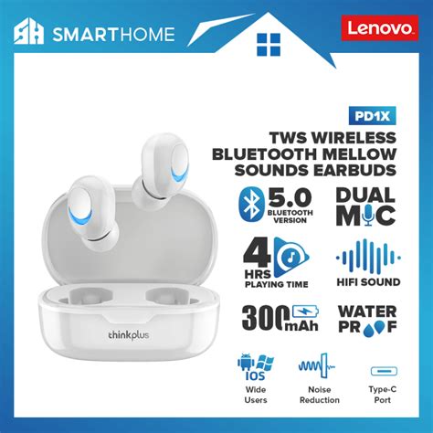 Lenovo ThinkPlus PD X Wireless Earbuds TWS BT Earphones With Microphone Low Latency Noise