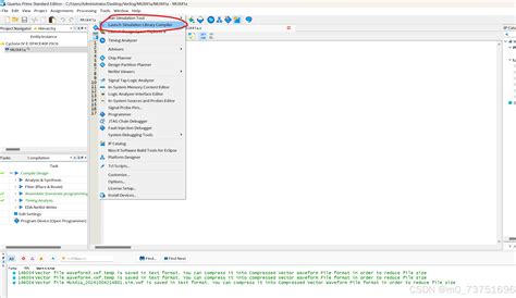 Quartus Ii 中解决无法使用modelsim的问题（库文件无法打开）仿真报错 Error Vsim 19 Failed To