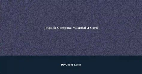 Jetpack Compose Material 3 Card Composable Column Scope Requirement