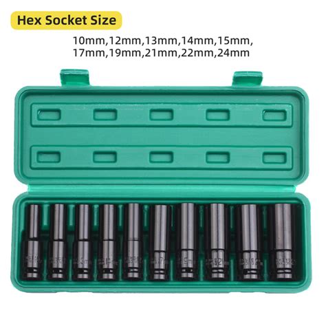 Socket Tool Set 10pcs 1 2impact Wrench Socket Electric Power Tool