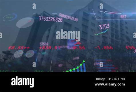 Animation Of Changing Numbers Graphs Trading Board And Loading