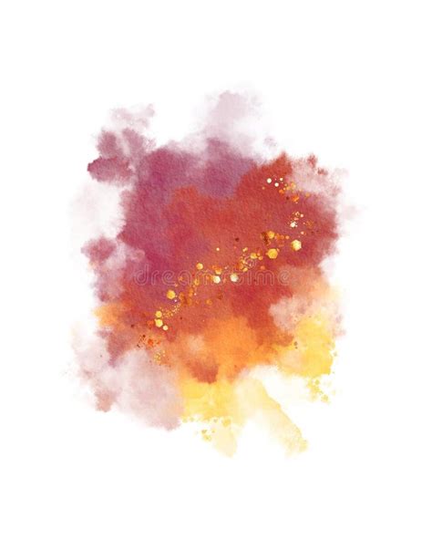 Abstract Colourful Watercolour Splash Background Isolated On Paper