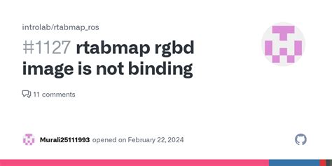 Rtabmap Rgbd Image Is Not Binding · Issue 1127 · Introlabrtabmapros · Github