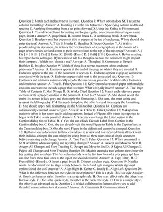 Question Match Each Indent Type To Its Result Question Which Opt Docx