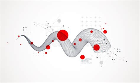 Modern Science Or Technology Art Background Vector Wireframe Tentacle