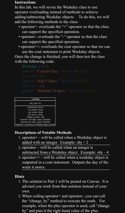 Solved Instructions In This Lab We Will Revise The Weekday