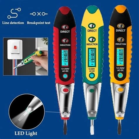 Electricity Detector Test Pen Dc12 250v Tester Lcd Display Electric