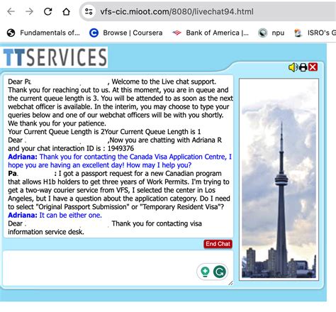 Visas Application Category For Mailing Passport To Vfs For Canada Trv