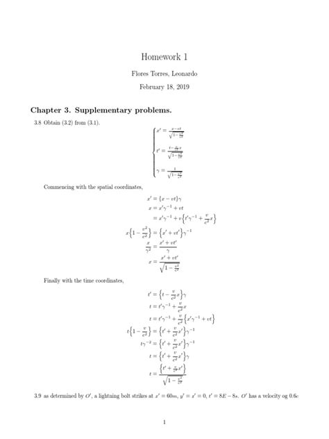 Modern Physics Homework 1 Pdf Physics Geometric Measurement