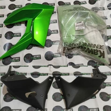 Jual Shroud Sayap Tangki Z250 SL Hijau Metalik 1 Pasang Cover Dalam 1 Pasang Original Kawasaki