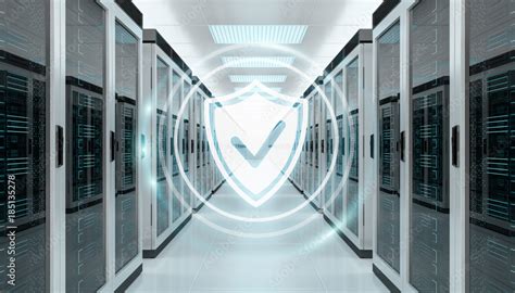 Firewall Activated On Server Room Data Center D Rendering Stock Photo Adobe Stock