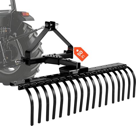 Vevor 50 In Lanscape Rock Rake 3 Point Tow Behind
