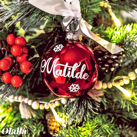 Pallina di Natale in Vetro Personalizzata con Nome Olallà