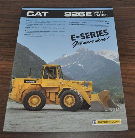 Caterpillar 926e Wheel Loader Specification Technical Data Brochure