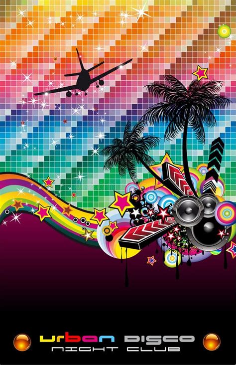 Tropical Disco Dance Background Stock Vector Illustration Of