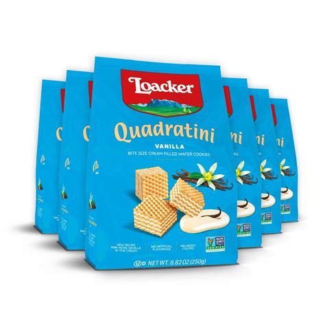 Loacker Quadratini Vanilla Wafer Cookies Non Gmo Cream Filled Bite