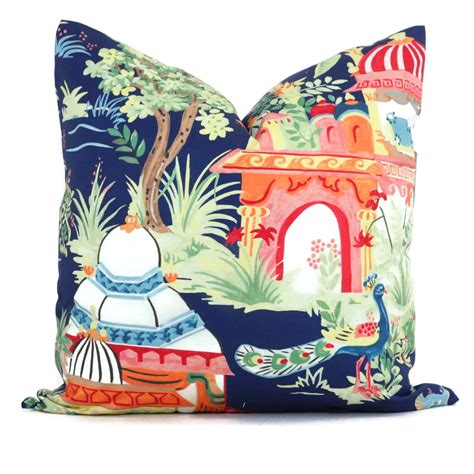 Thibaut Navy Blue Mystic Garden Decorative Pillow Cover 18x18 Etsy