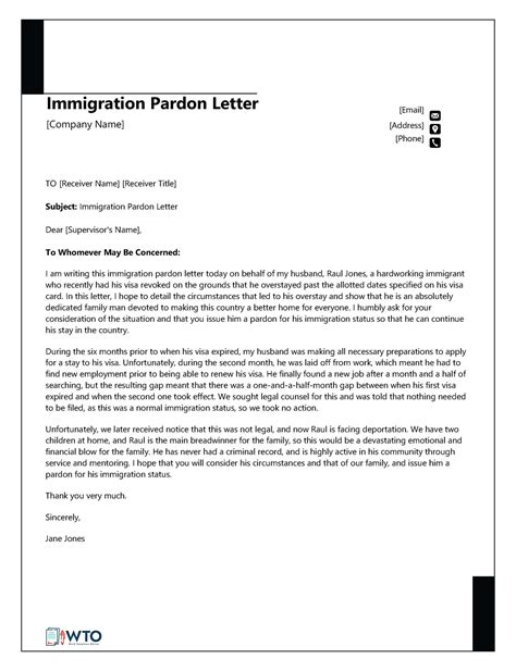Immigration Pardon Letter How To Write With Samples