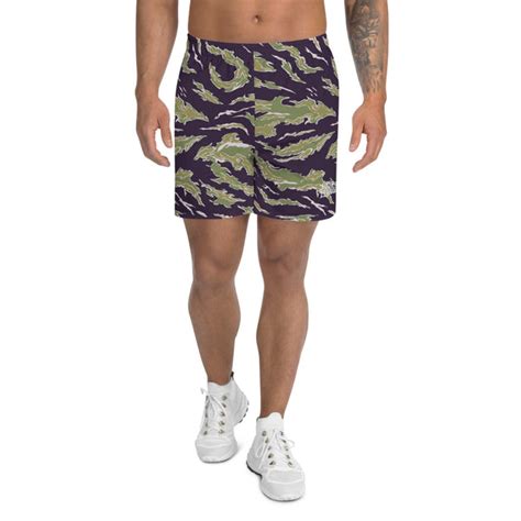 Tiger Stripe Camo Mens Athletic Long Shorts Liberty Maniacs