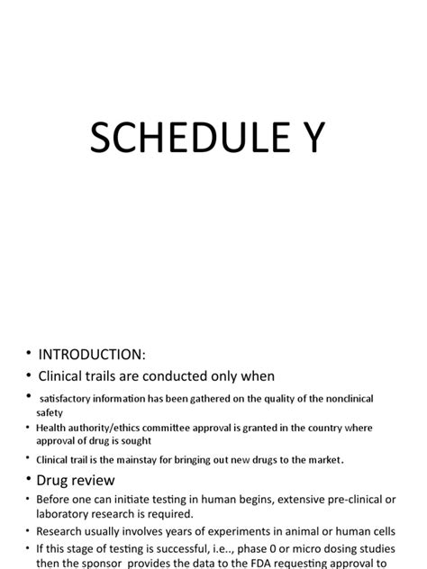 Schedule Y Ppt Editted One Pdf Clinical Trial Phases Of Clinical