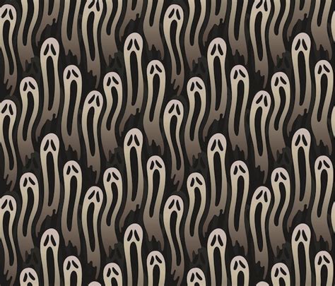 Premium Vector Vector Halloween Ghost Seamless Pattern