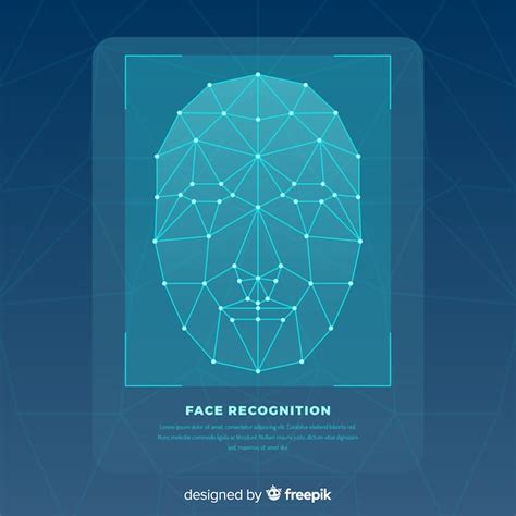 Abstract Flat Face Recognition Background Free Vector