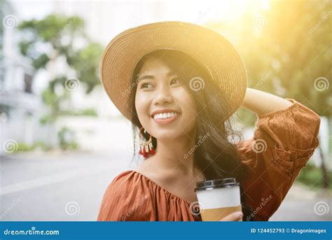 Woman Enjoying Sunny Day Stock Image Image Of Vietnamese 124452793
