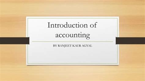 Introduction To Accounting Part 1 Pptx