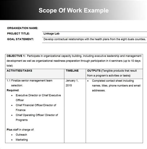 10 Scope Of Work Templates Streamline Project Planning