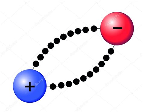 Interaction Between Two Oppositely Charged Ions — Stock Vector