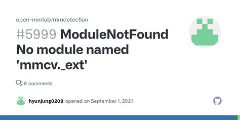 Modulenotfounderror No Module Named Mmcvext · Issue 5999 · Open