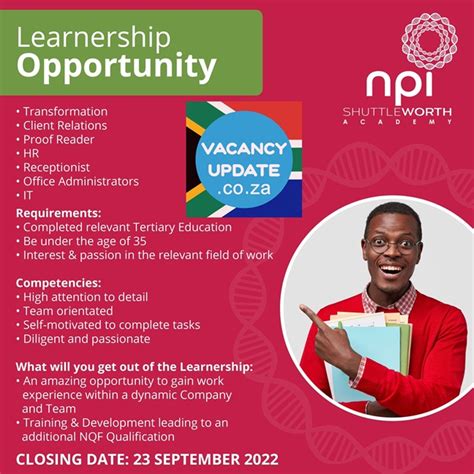 Npi Shuttleworth Academy Learnerships 2023 Offering Learnership