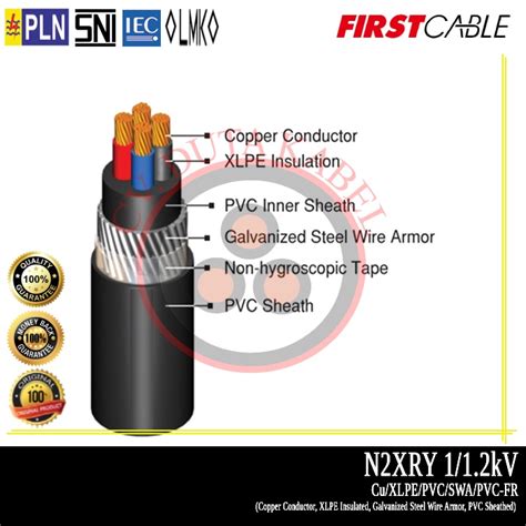 Jual Kabel N2XRY 4x50 Mm2 FIRST CABLE Cu XLPE SWA PVC 4x50 Mm 4 X 50